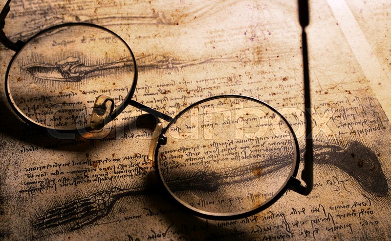 Close up of old classic spectacles on a ... | Stock image | Colourbox