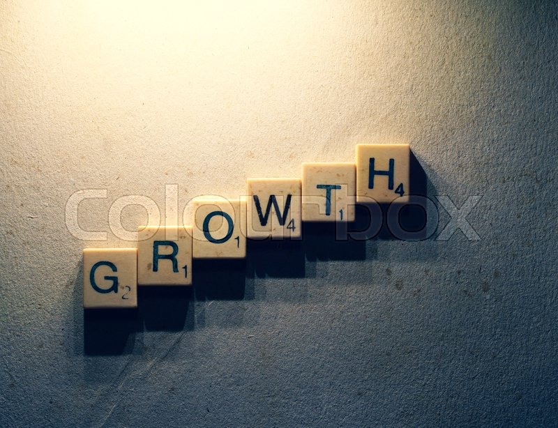 Close up of the word Growth composed of ... | Stock image | Colourbox