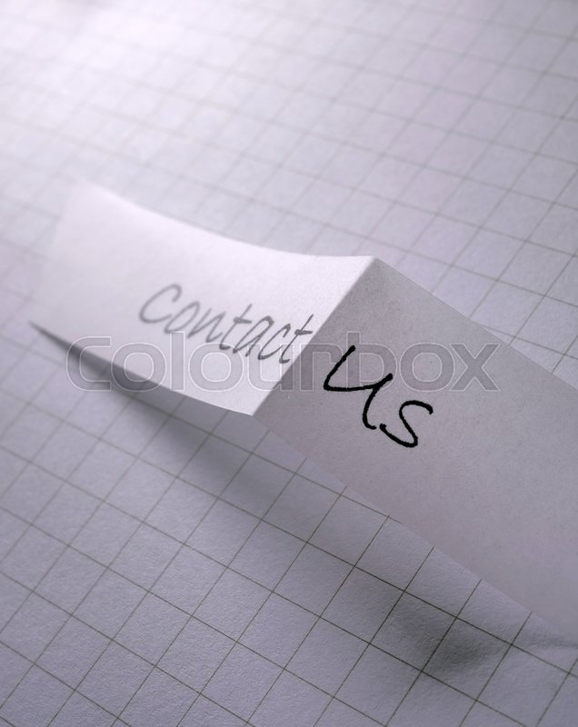 Close up of contact us tag | Stock image | Colourbox