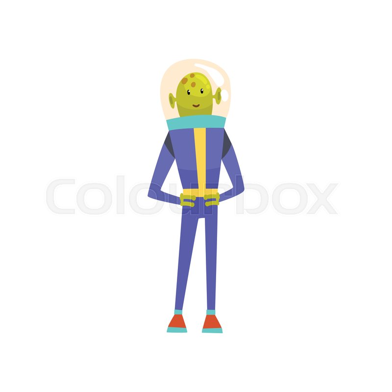 Cute Blue Alien Cartoon