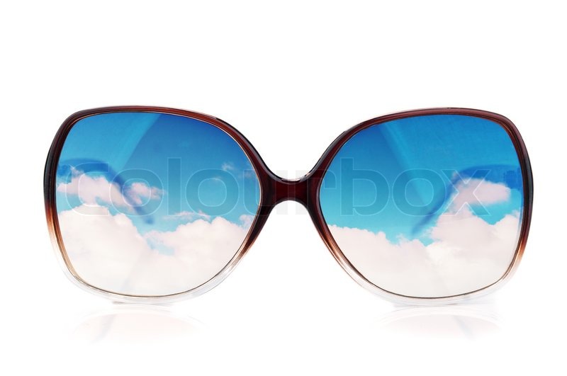 Sun-glasses with the reflections of the ... | Stock image | Colourbox