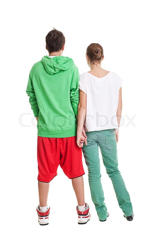 Back view of two teenagers | Stock image | Colourbox