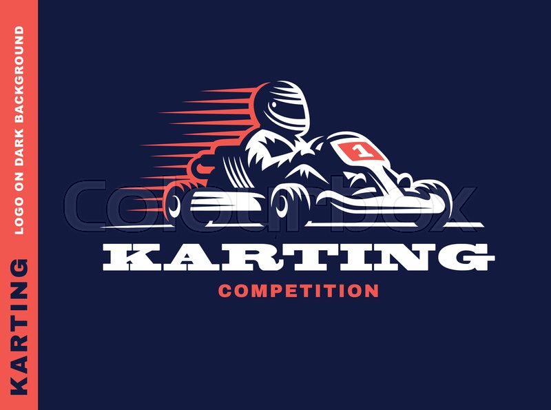 Kart racing winner, logo illustration ... | Stock vector | Colourbox