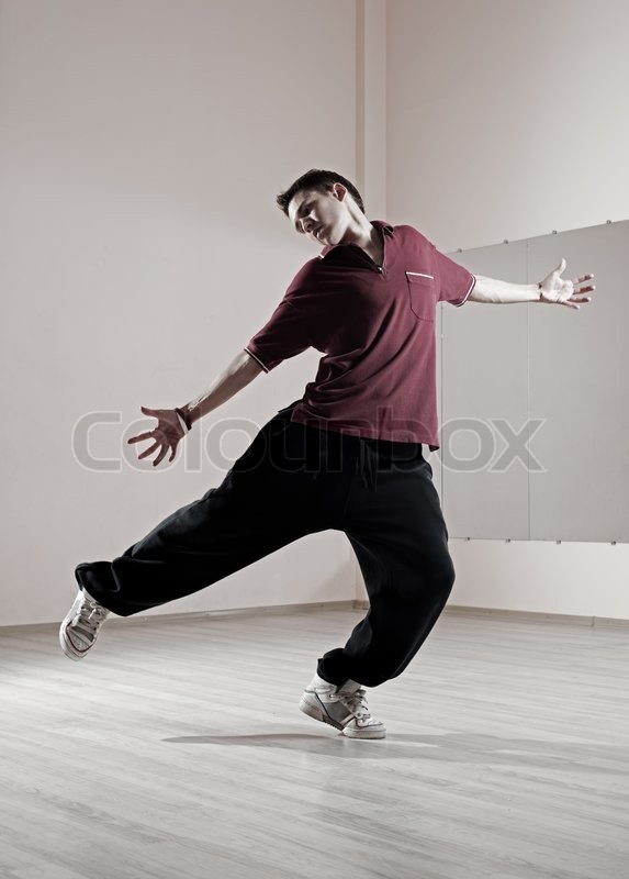 Guy dancing in dance studio | Stock image | Colourbox