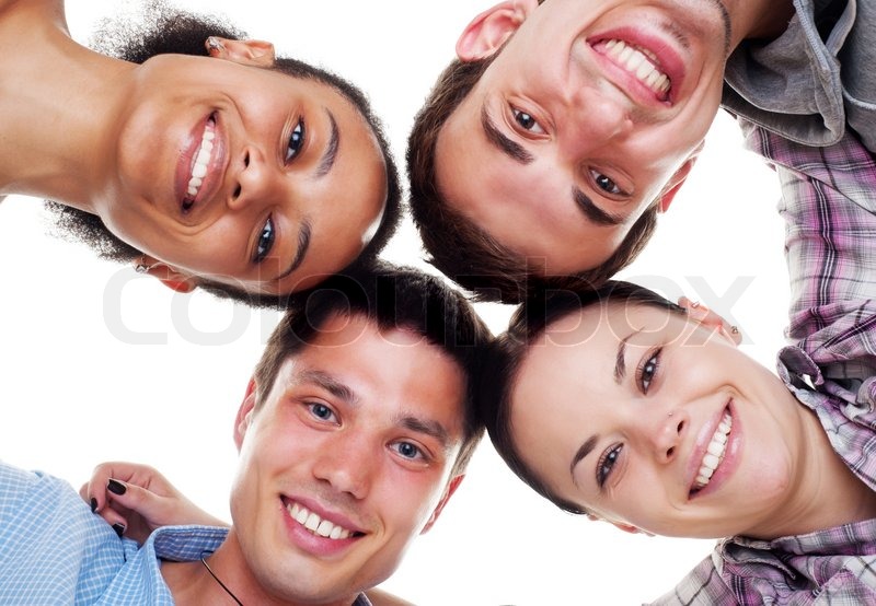 Glückliche junge Menschen im Kreis | Stock Bild | Colourbox