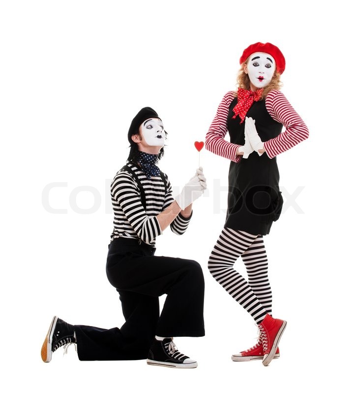 Portrait of mimes couple in love | Stock image | Colourbox