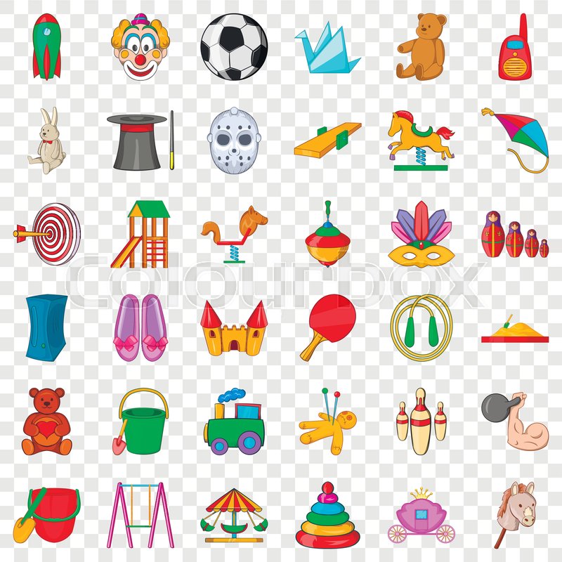 Activity icons set. Cartoon style of ... | Stock vector | Colourbox