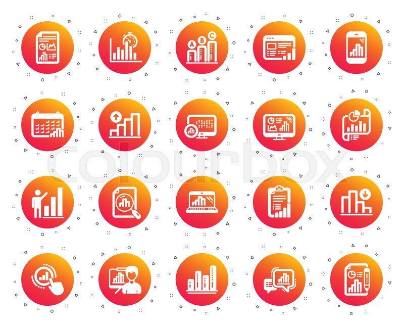 Graph icons. Set of Chart ... | Stock vector | Colourbox
