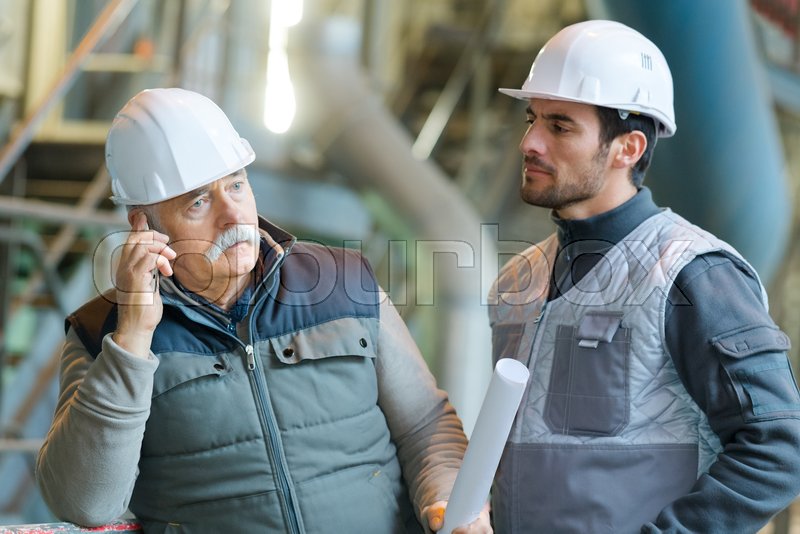 Engineers at work in a construction ... | Stock image | Colourbox