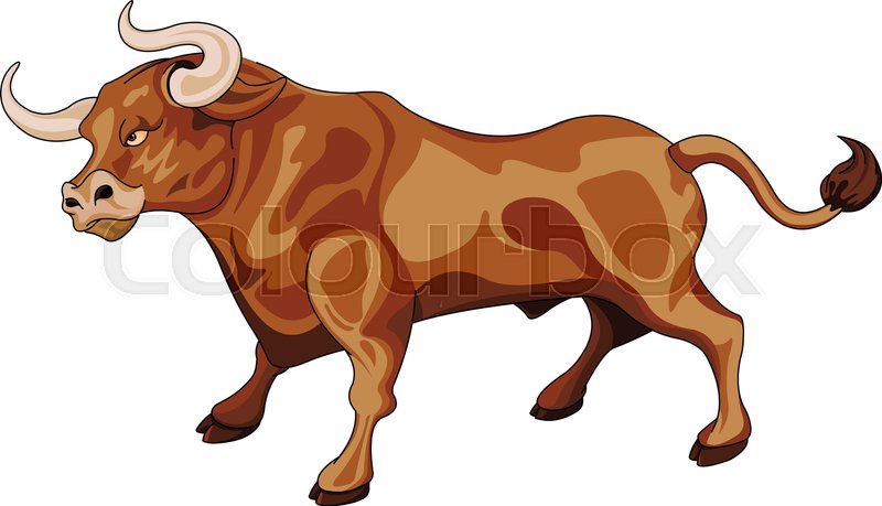 Illustration of cute bull | Stock vector | Colourbox
