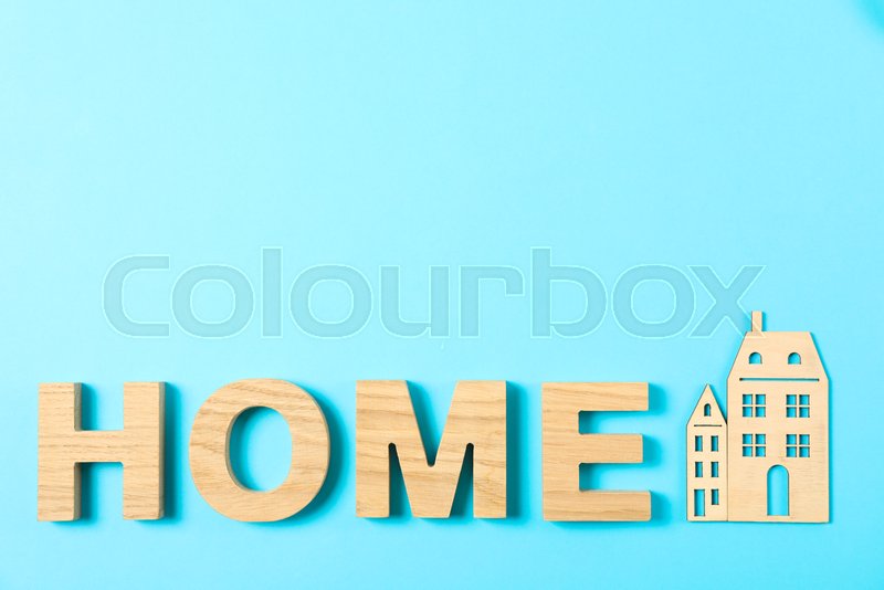 Word House lined with wooden letters on ... | Stock image | Colourbox