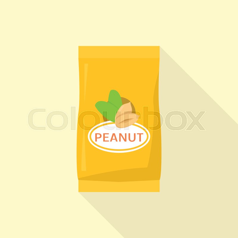 Peanut package icon. Flat illustration ... | Stock vector | Colourbox
