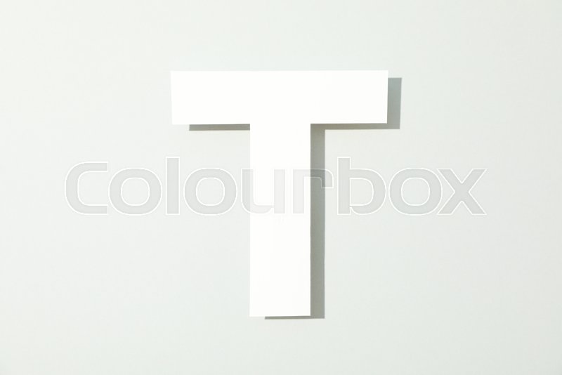 Letter T on white background, space for ... | Stock image | Colourbox