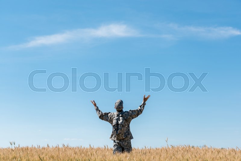 Back view of soldier in military ... | Stock image | Colourbox