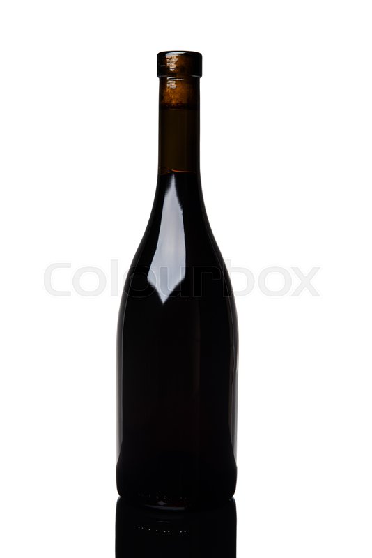 Isolated burgundy red wine bottle on ... | Stock image | Colourbox