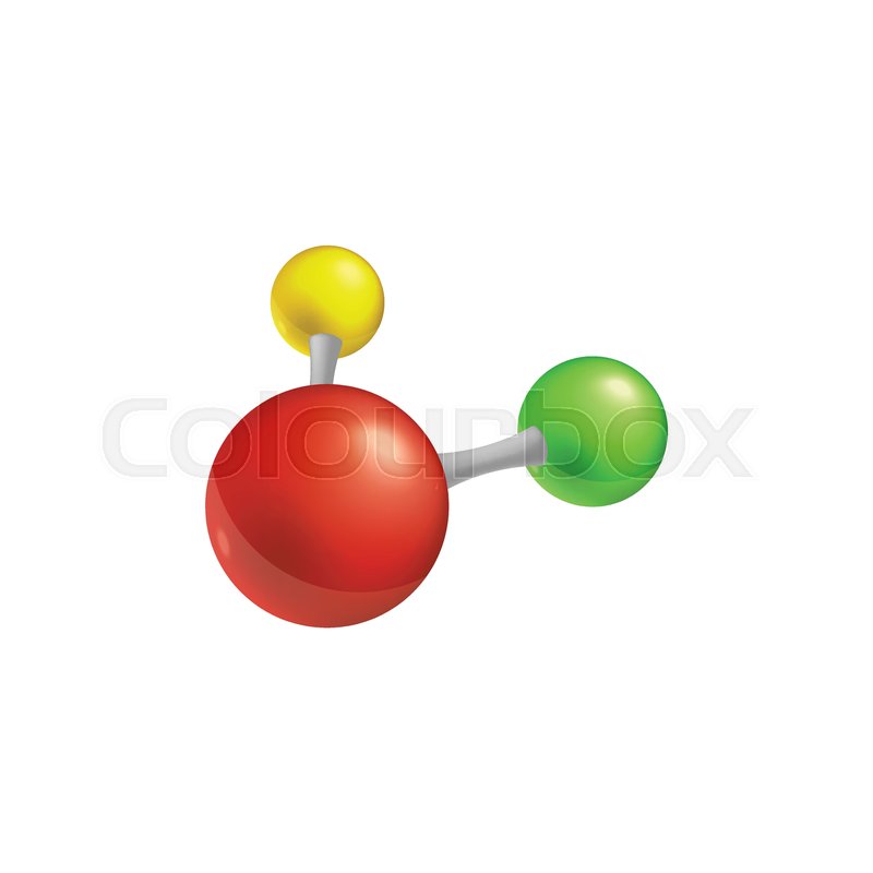 Colorful molecule chain structure ... | Stock vector | Colourbox