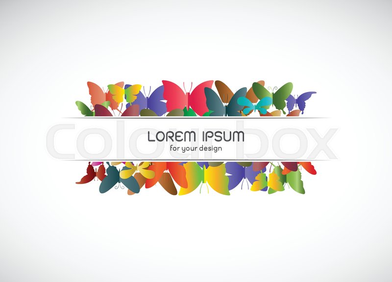 Vector of colorful butterflies banners ... | Stock vector | Colourbox