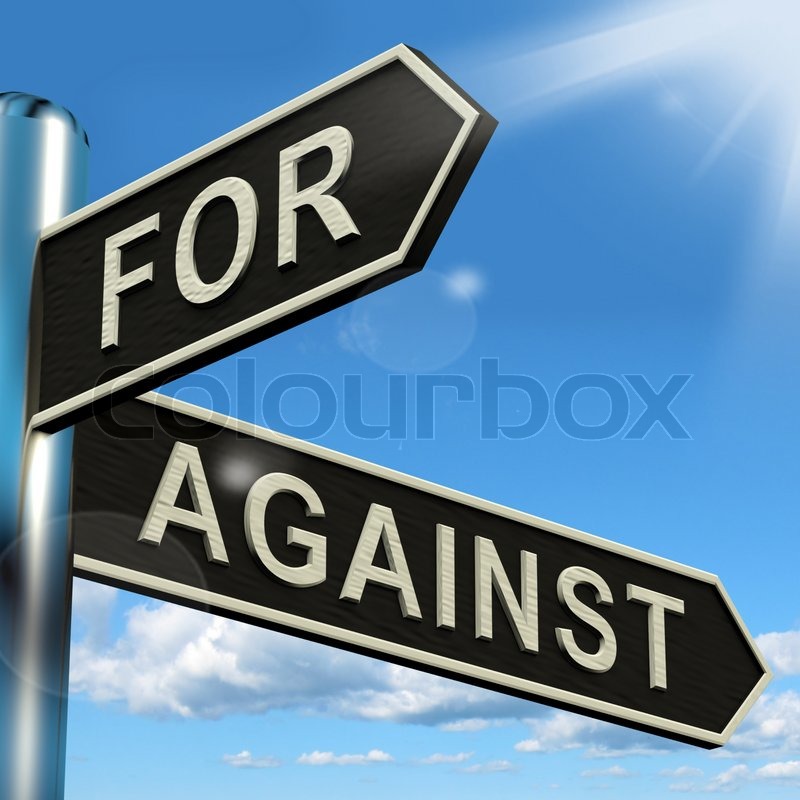 For Or Against Signpost Showing Pros ... | Stock image | Colourbox