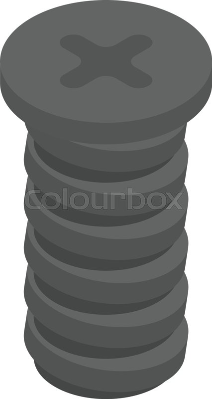 Cross screw-bolt icon. Isometric of ... | Stock vector | Colourbox
