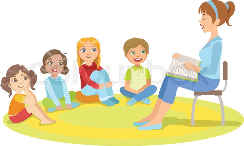 Elementary School Students Listening ... | Stock vector | Colourbox