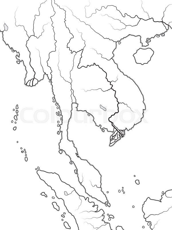 World Map of INDOCHINA: South Asia, ... | Stock vector | Colourbox