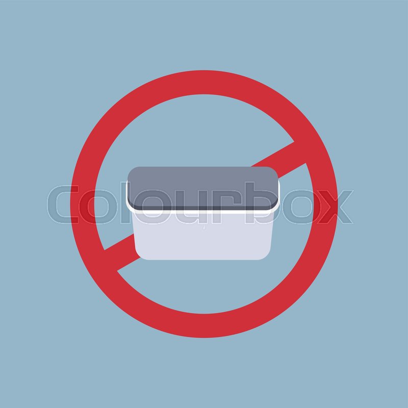 Say no to plastic food container ... | Stock vector | Colourbox