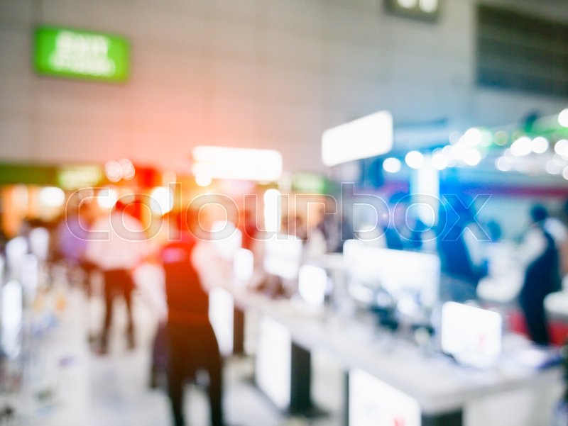Blurry background of exhibition expo ... | Stock image | Colourbox