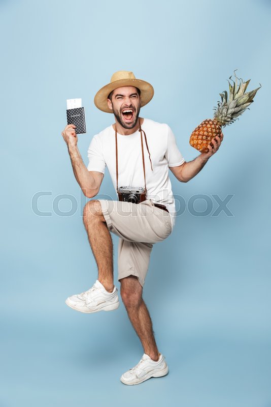 Full Length Of A Cheerful Excited Man Stock Image Colourbox