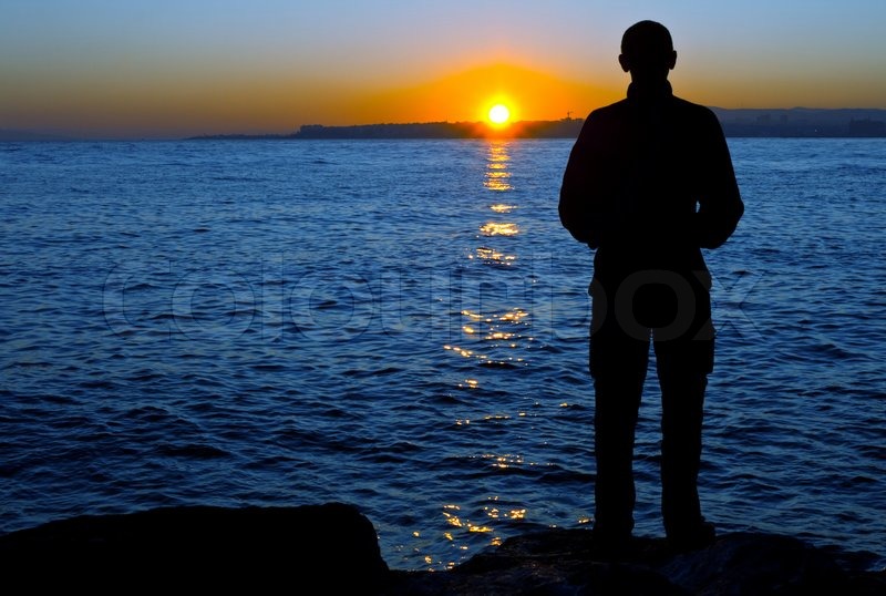 Man on sunrise | Stock image | Colourbox