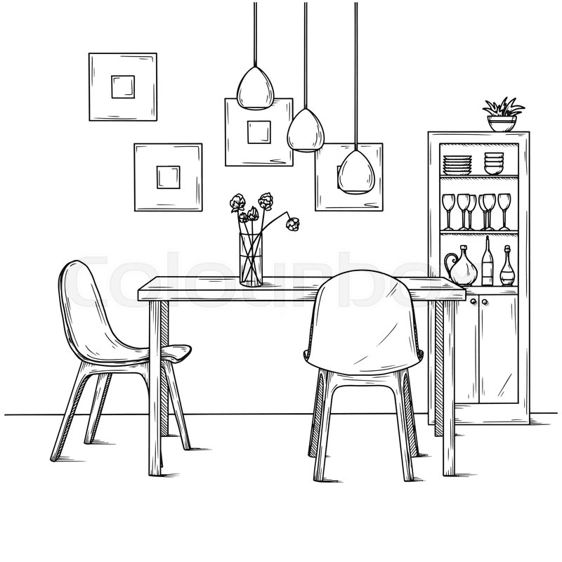 Dining Room Table Drawing