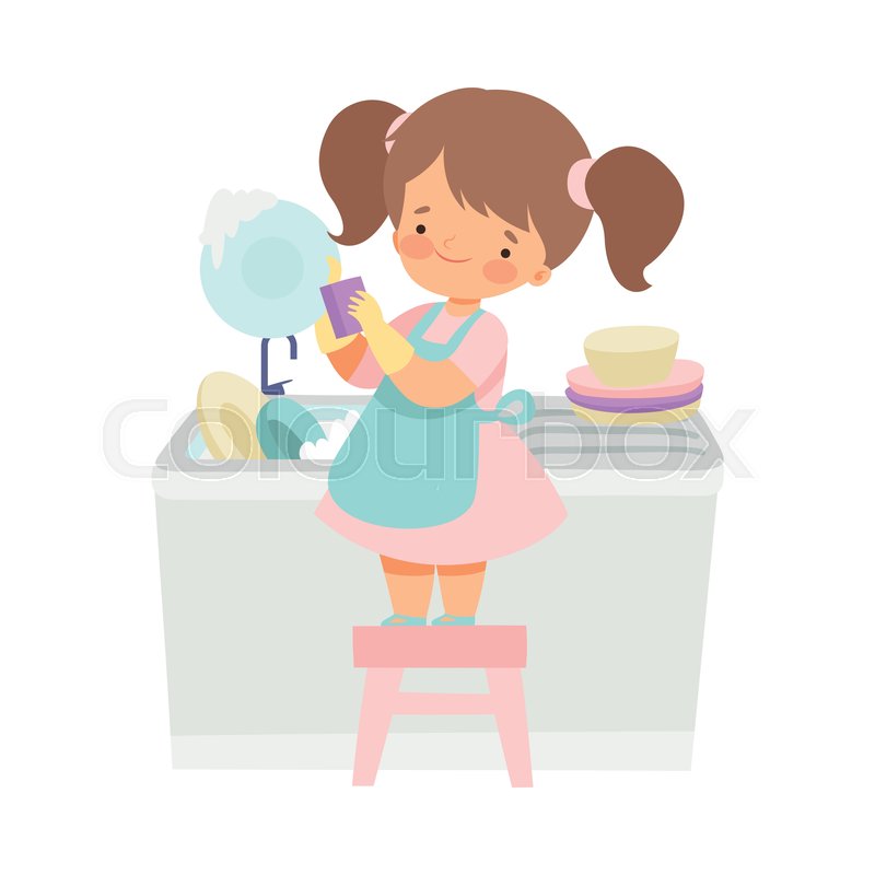 Girl Doing Chores Clipart For Preschoolers