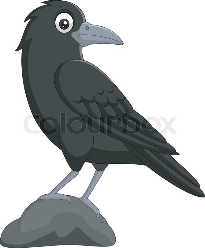 Vector illustration of Cartoon crow ... | Stock vector | Colourbox