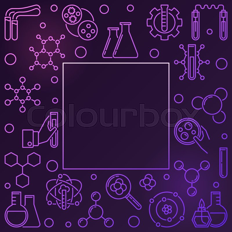 Colorful frame with Chemistry linear ... | Stock vector | Colourbox