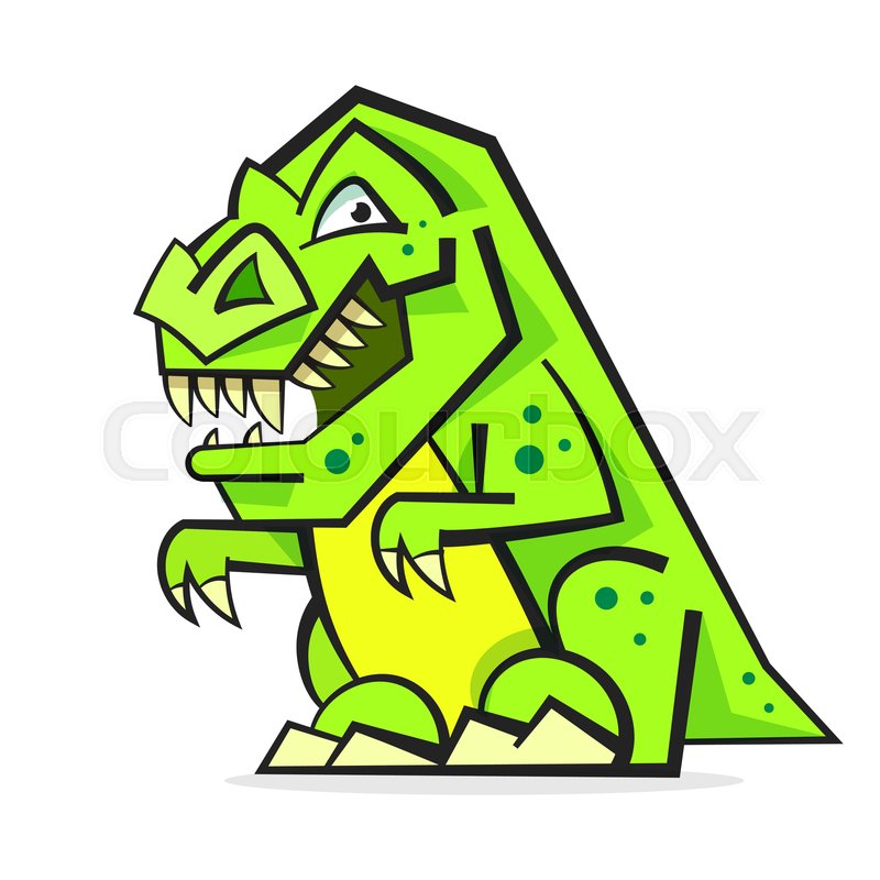 Angry Dinosaur Vector Illustration For ... | Stock vector | Colourbox