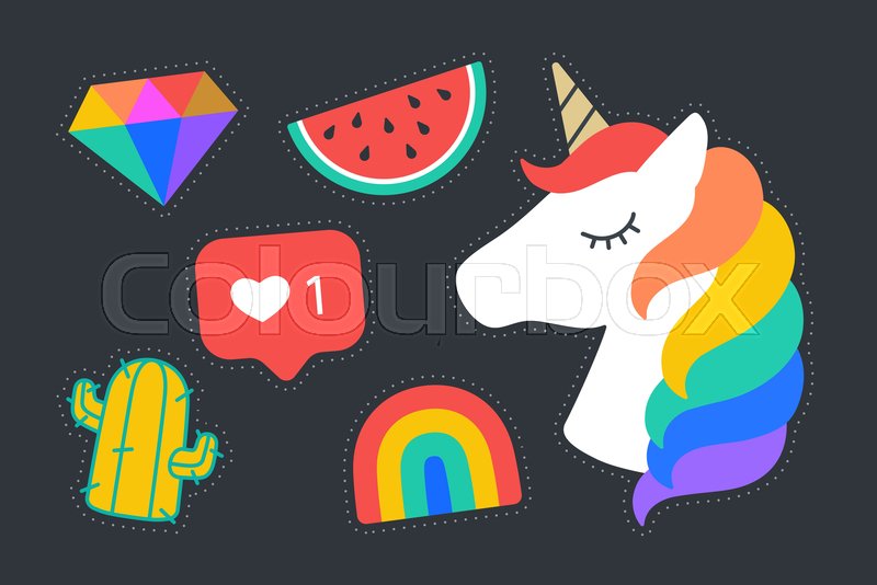 Fun Stickers. Colorful fun stickers - ... | Stock vector | Colourbox