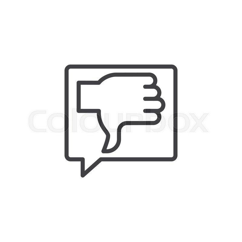 Negative feedback line icon. linear ... | Stock vector | Colourbox