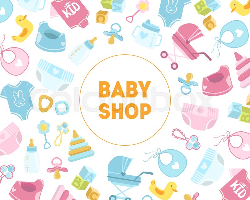 Baby Shop Banner Template, Kids Store ... | Stock vector | Colourbox