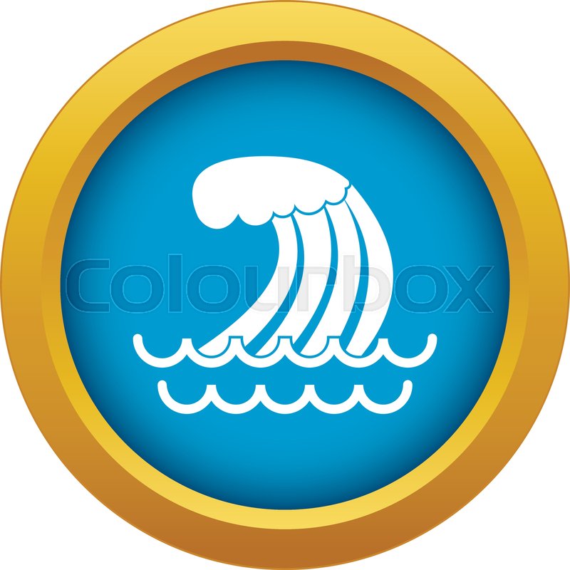 Tsunami wave icon blue vector isolated ... | Stock vector | Colourbox
