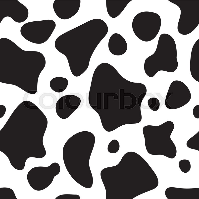 Seamless pattern black and white. Cow ... | Stock vector | Colourbox