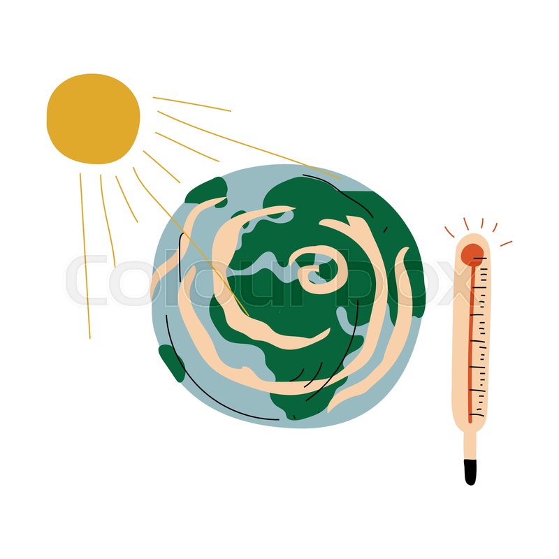 Earth Planet and Thermometer, Global ... | Stock vector | Colourbox
