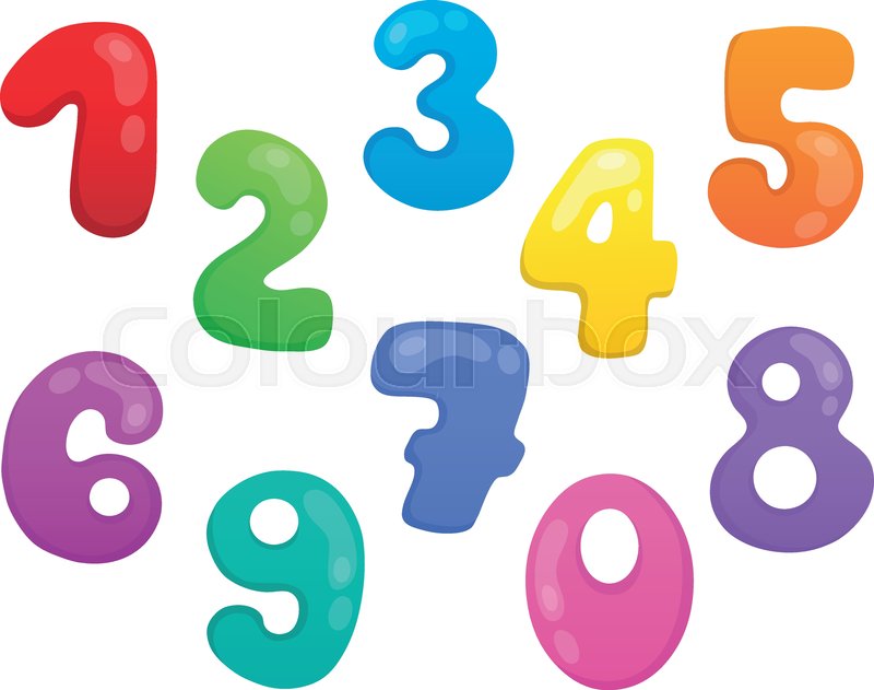 Stylized numbers theme set 1 - eps10 ... | Stock vector | Colourbox