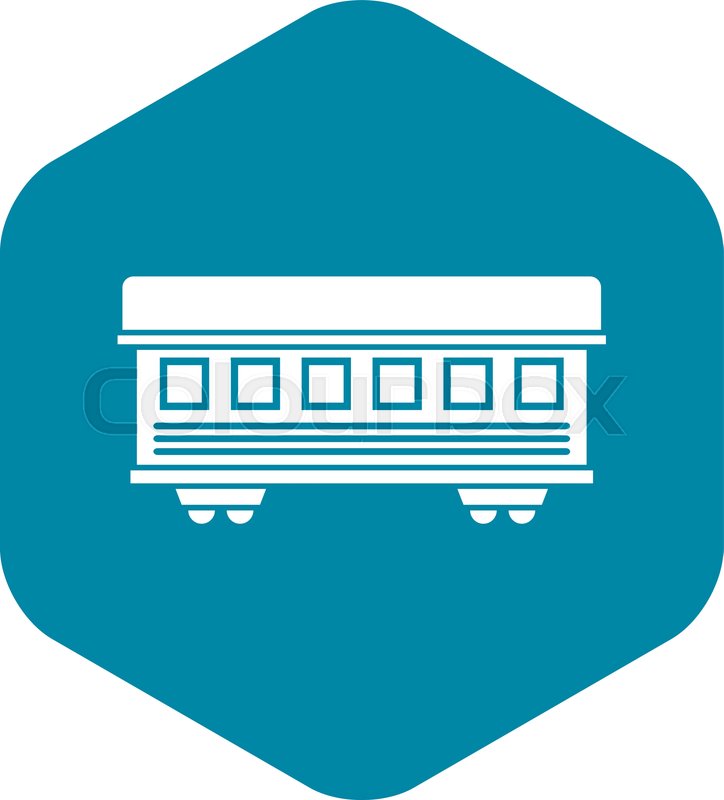 Passenger train car icon. Simple ... | Stock vector | Colourbox