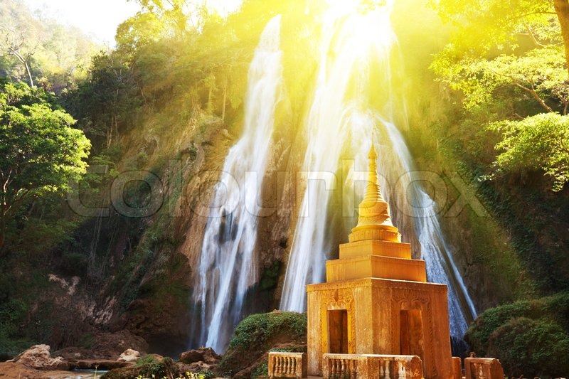 Waterfall in Myanmar | Stock image | Colourbox