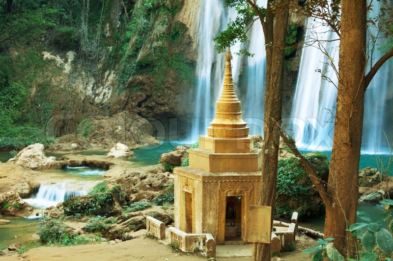 Waterfall in Myanmar | Stock image | Colourbox