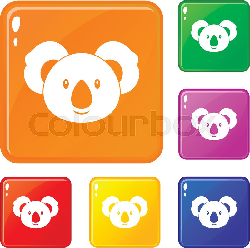 Koala icons set collection vector 6 ... | Stock vector | Colourbox