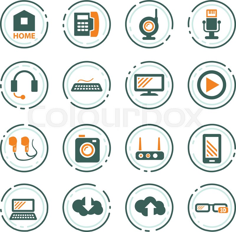 Hi tech vector icons for user ... | Stock vector | Colourbox