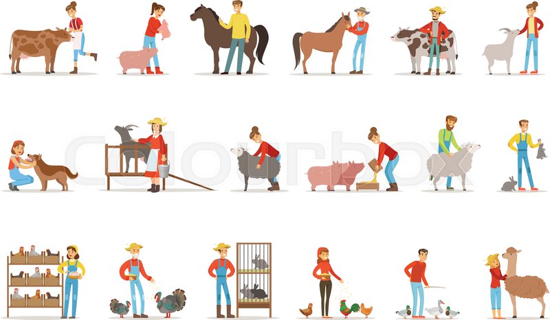 Breeding animals farmland. Farm ... | Stock vector | Colourbox