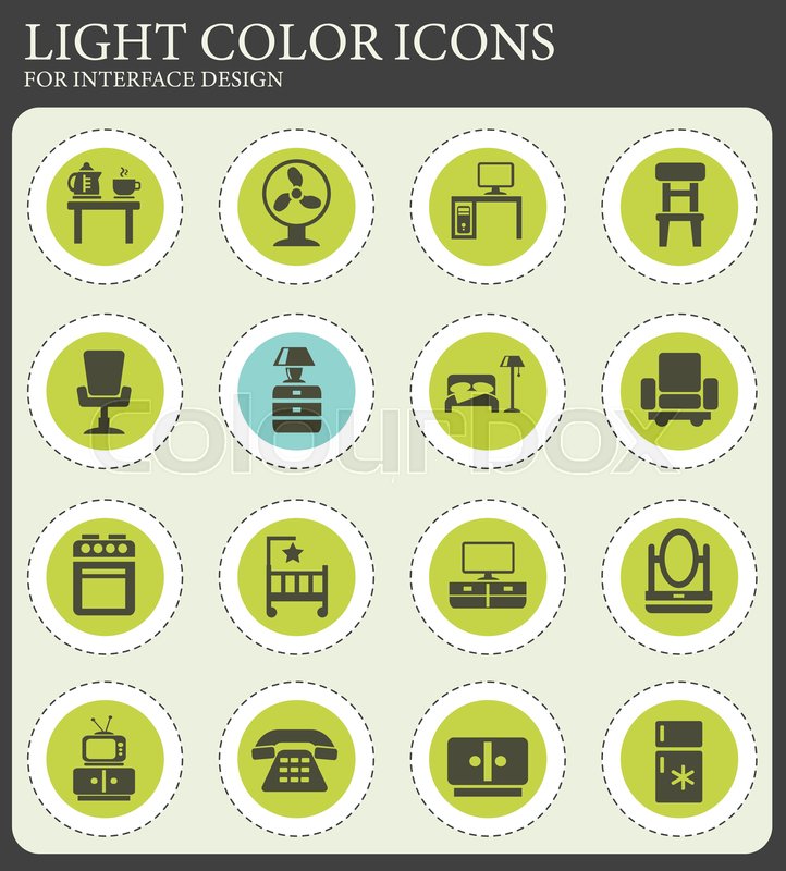 Furniture web icons for user interface ... | Stock vector | Colourbox