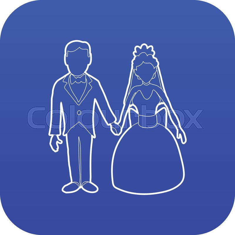Wedding icon blue vector isolated on ... | Stock vector | Colourbox