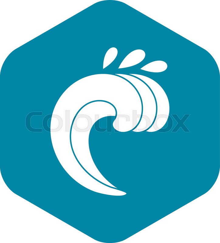 Large curling wave icon. Simple ... | Stock vector | Colourbox